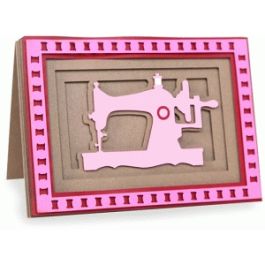 sewing machine shadow box card