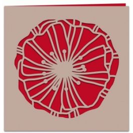 poppy papercut 5x5 card with liner