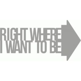 i am right where i want to be