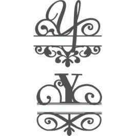 split flourish monogram set - y