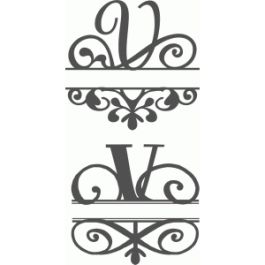 split flourish monogram set - v
