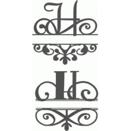 split flourish monogram set - h