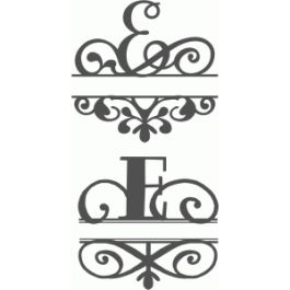 split flourish monogram set - e