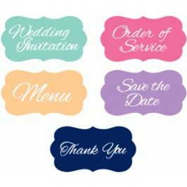 wedding stationery fancy labels set