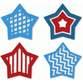 4 patterned stars