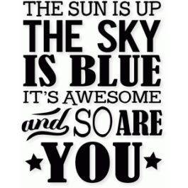 'the sky is blue' word art