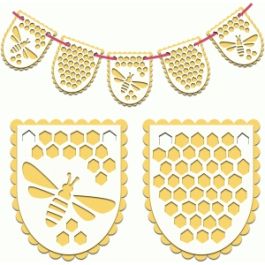 bees and honey layered bunting pennant flags