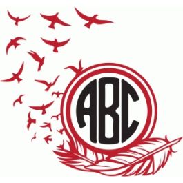 free bird monogram frame