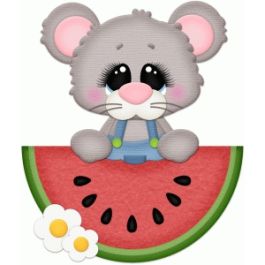 mouse eating watermelon