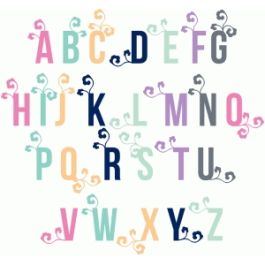 floral swirl alphabet set