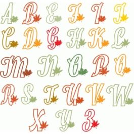 outlined fall alphabet a-z
