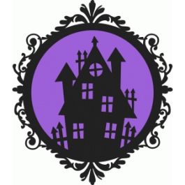 halloween haunted house frame