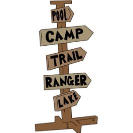 camp directional sign