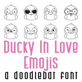 Ducky In Love Emojis Doodlebat Font|D-1246093