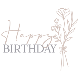 Happy Birthday with Abstract Flower|D-1251112