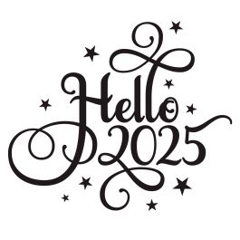 Retro Hello 2025 New Year Quote|D-1237870