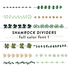 Shamrock Doodle Dividers Full Color Font|D-1251418