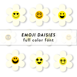 Daisy Emoji Full Color Font|D-1256444
