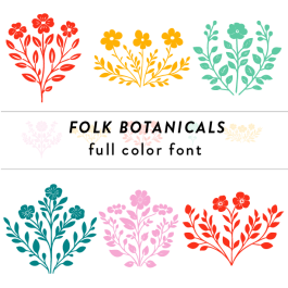 Leafy Text Dividers Full Color Font|D-1262525