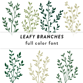 Leafy Text Dividers Full Color Font|D-1262525