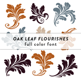 Oak Leaf Flourishes Full Color Font