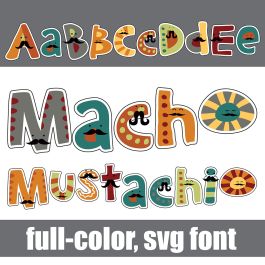 Macho Mustachio Color Font