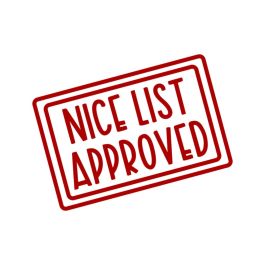 Nice List Approved Christmas Santa Gift Sticker Stamp|D-1250629