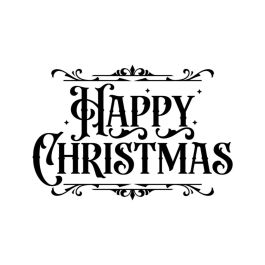 Vintage Style Happy Christmas Script Text Quote|D-1243466