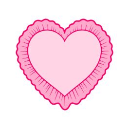 Ruffle Frilly Heart Frame Border|D-1244232