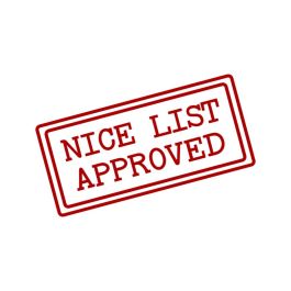 Nice List Approved Christmas Santa Gift Sticker Stamp|D-1250623