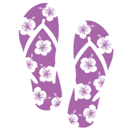 Purple flip flops