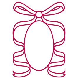 Baroque Ribbon Bow Oval Frame|D-1238144
