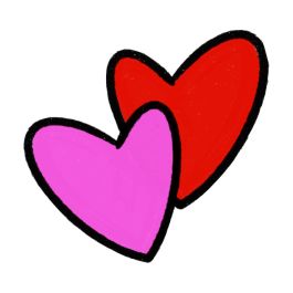 Red and Hot Pink Double Hearts Doodle SVG Print and Cut|D-1252561