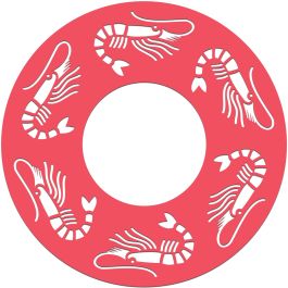Shrimp Circle Border Frame|D-374684