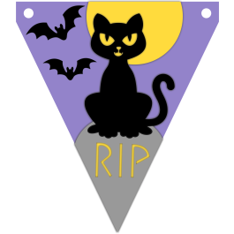 halloween black cat banner