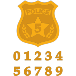 police symbol with numbers