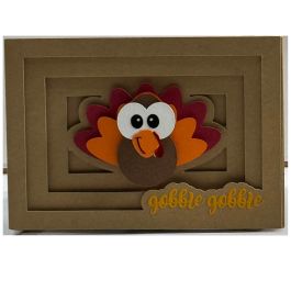 Gobble Gobble 3D Turkey Thanksgiving Card|D-1225701