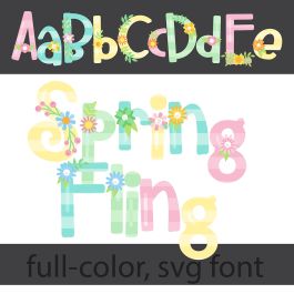 Spring Fling Color Font|D-1263394