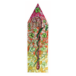 St. Patrick Staff & Snake Watercolor Stained Glass Print and Cut|D-1252402