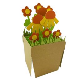 Sunflower Flower Pot Box Card|D-1254756