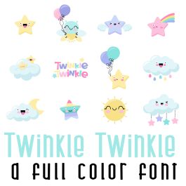 Twinkle Twinkle Full Color Font|D-1254189