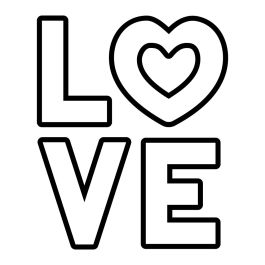 Love outline with heart|D-1241130