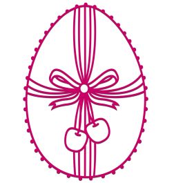 Wrapped Ribbon Bow Cherry Easter Egg|D-1254371