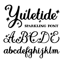 BFC Yuletide Stamped Christmas Sparkling Script Holiday Font|D-1231939
