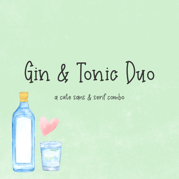 Gin and Tonic Font Duo - Sans and Serif Fonts|D-377201