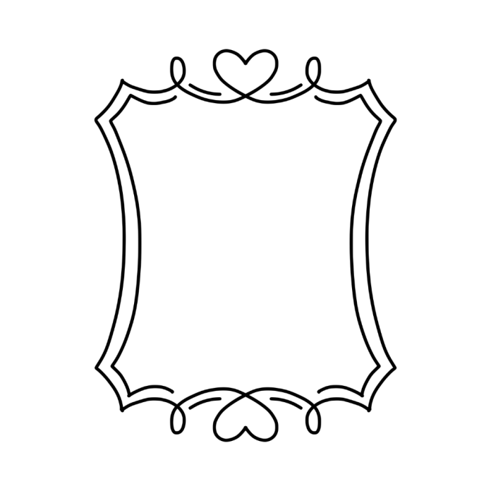 heart swirl rectangle frame|D-1247725