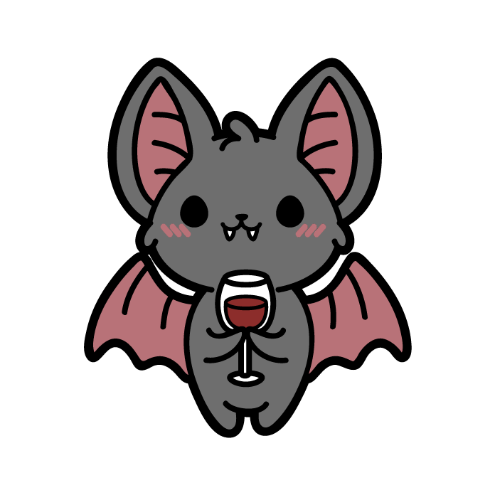 Cute Vampire Bat Drinking Winesilhouette Design Store