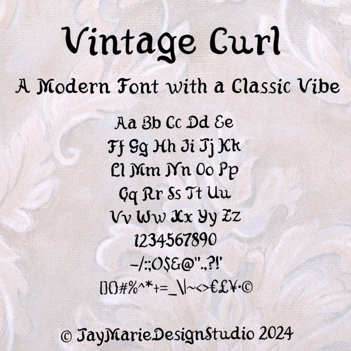 Vintage Curl Font|D-1238370