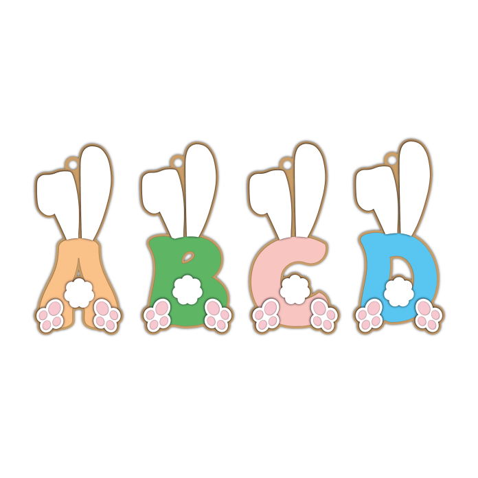 Easter tag alphabet - A B C D|D-1256211