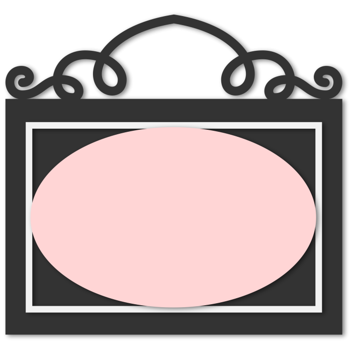 vintage wrought iron oval sign frame|D-1237908